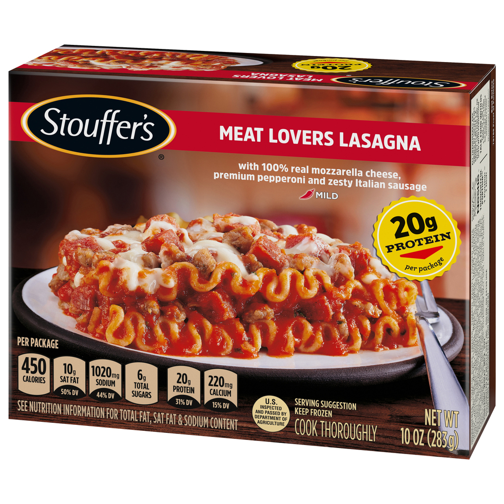 Stouffer's Lasagna, Meat Lovers-Front-Right-Elevated