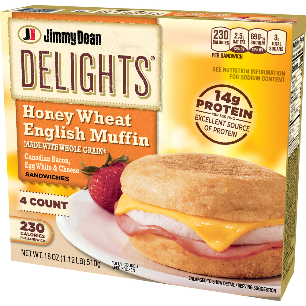 Jimmy Dean Delights Canadian Bacon, Egg White & Cheese English Muffin ...
