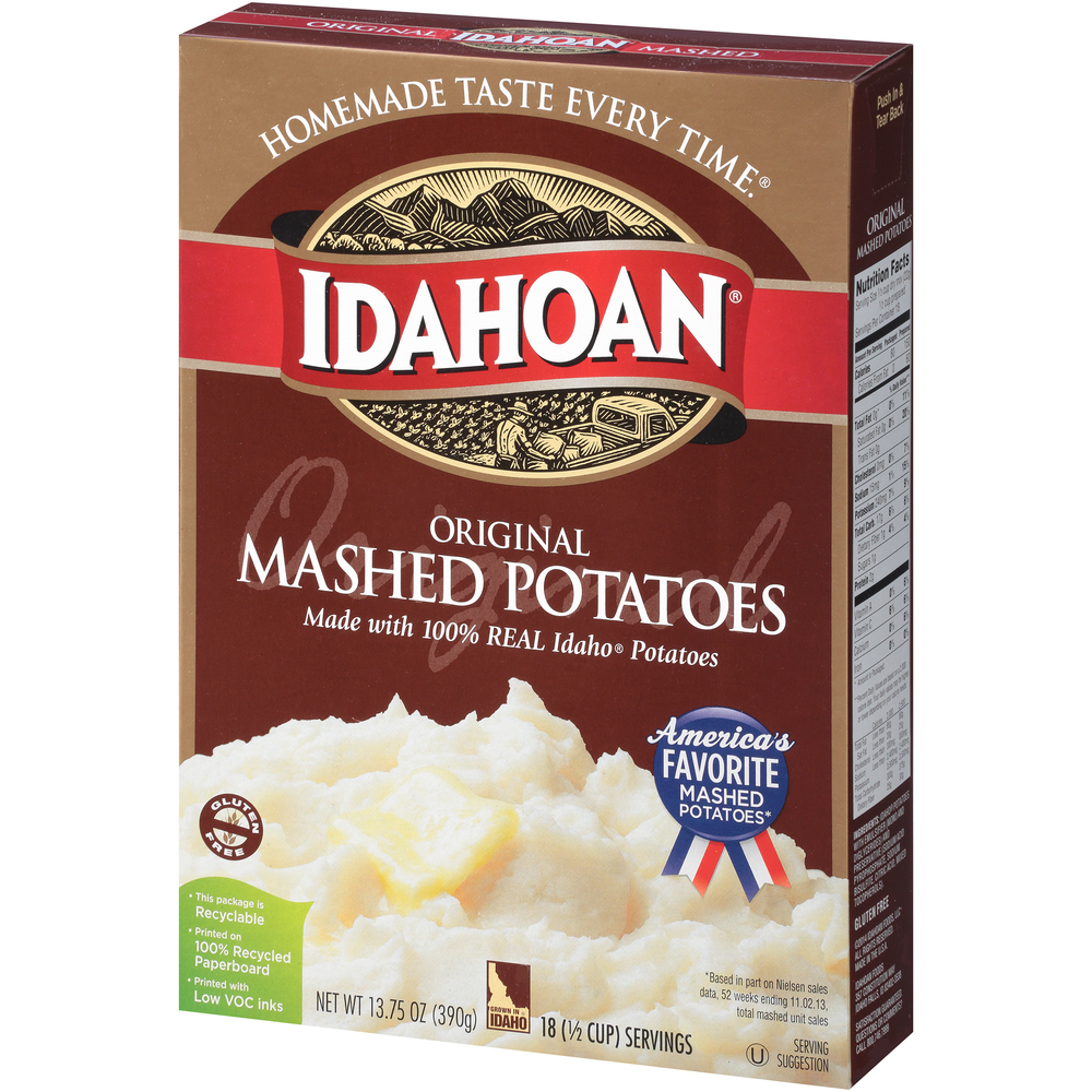 Idahoan Original Mashed Potatoes-Front-Right-Elevated
