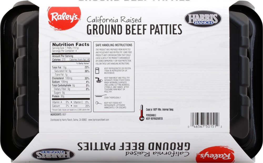 Raley's Beef Patties, Ground-Planogram-Back