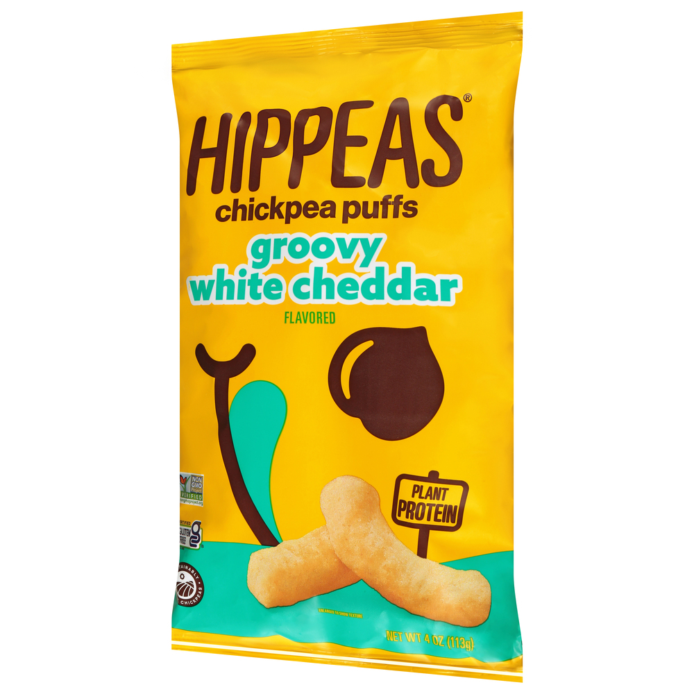 Hippeas Chickpea Puffs, Vegan White Cheddar Flavored-Front-Right-Elevated