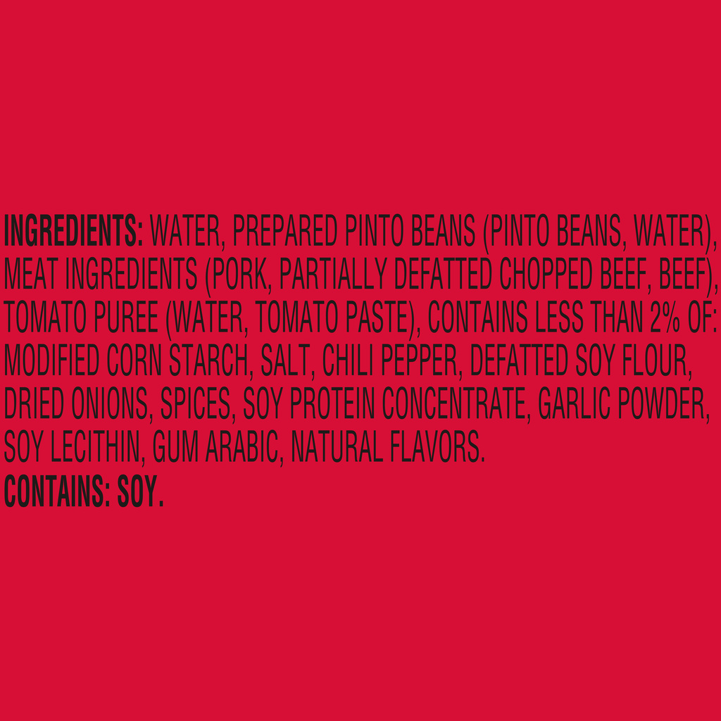 Dennison's Chili, Chunky-Ingredients