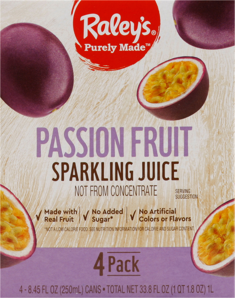 Raley's Purely Made Sparkling Juice, Passion Fruit-Planogram-Back