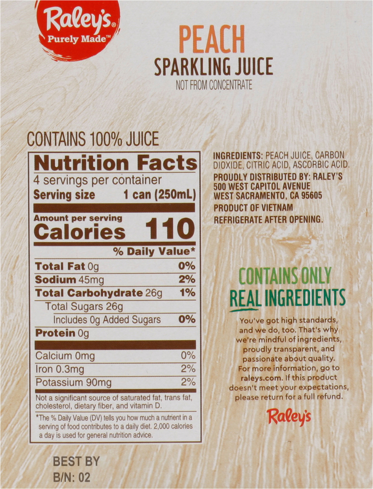 Raley's Sparkling Juice, Peach-Planogram-Right
