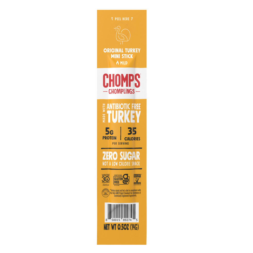 Chomps Chomplings Sticks, Original Turkey, Mild, Mini-Front-Right-Elevated