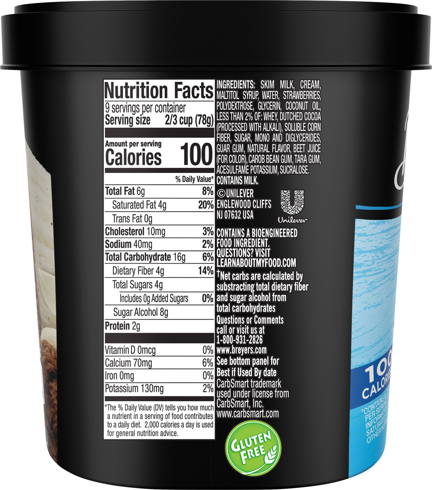 Breyers Carb Smart Frozen Dairy Dessert Vanilla Chocolate Strawberry