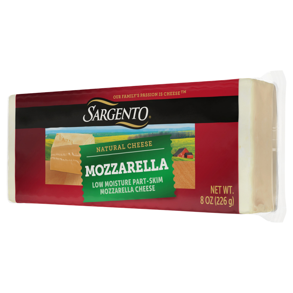Sargento Cheese, Mozzarella, Low-Moisture, Part-Skim-Front-Right-Elevated