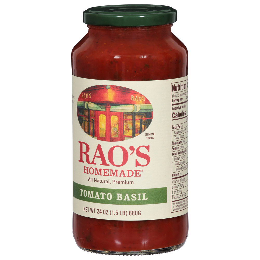 Rao's Homemade Sauce, Tomato Basil-Front-Right-Elevated
