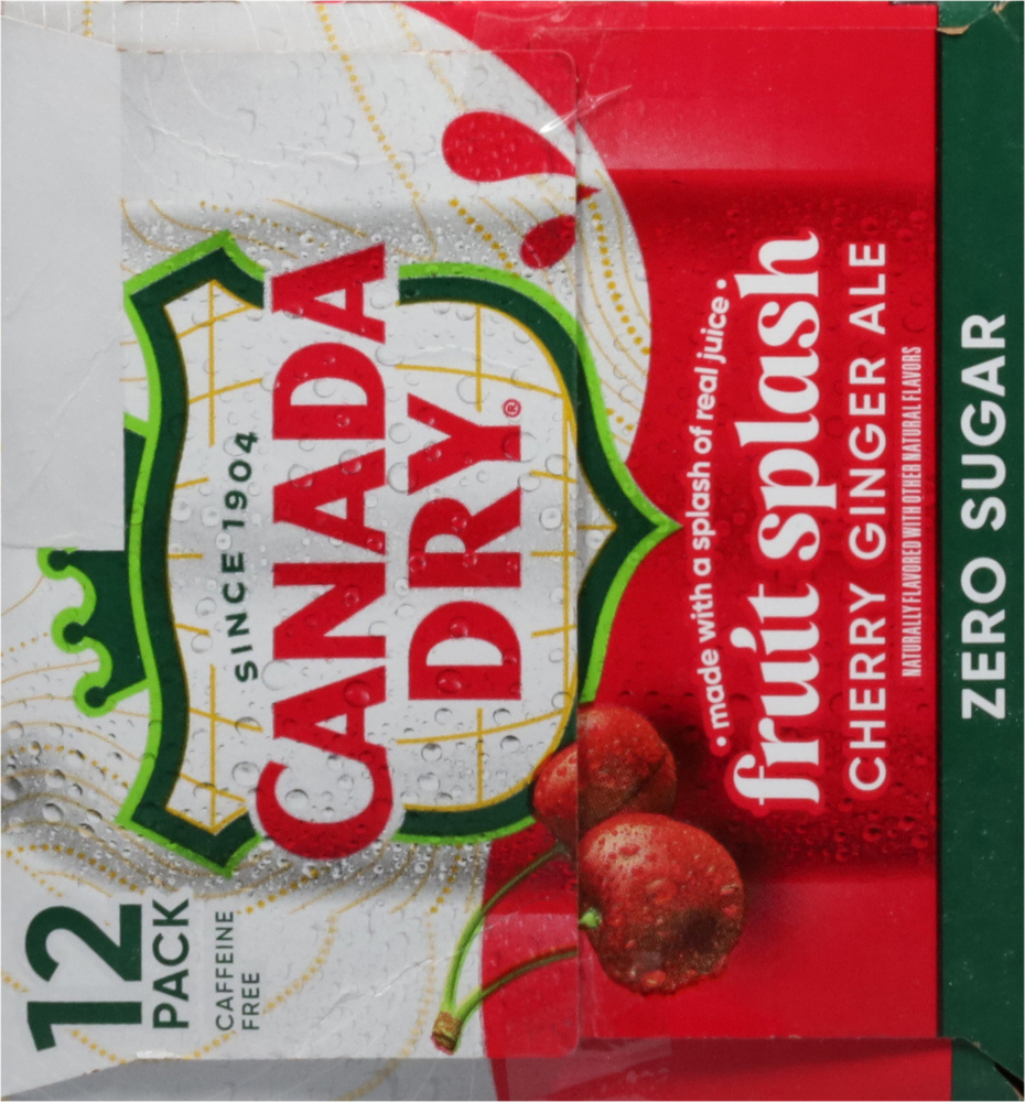 Canada Dry Fruit Splash, Cherry Ginger Ale, Zero Sugar, Caffeine Free ...