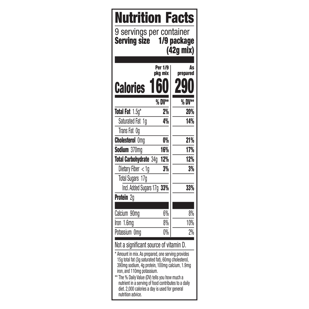 Betty Crocker Super Moist Cake Mix, Chocolate Fudge-Nutrition-Facts