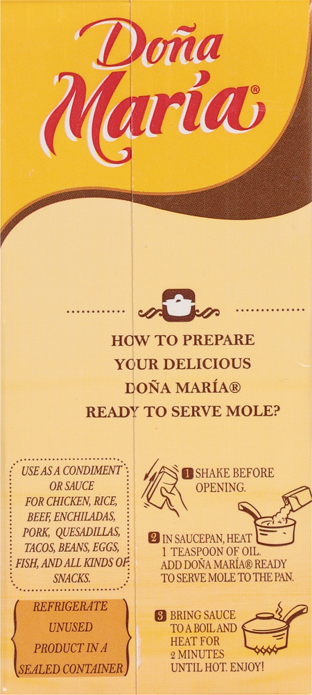 Dona Maria Mexican Sauce, Mole-Planogram-Back