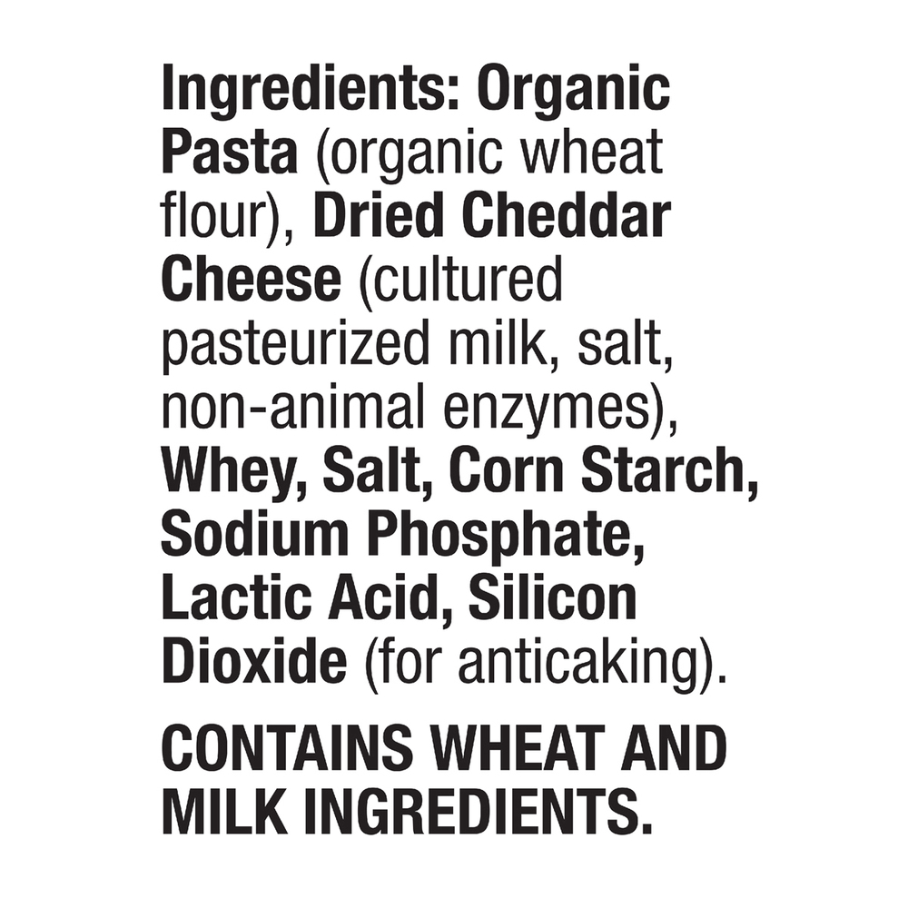 Annie's Macaroni & Cheese, Shells & White Cheddar-Ingredients
