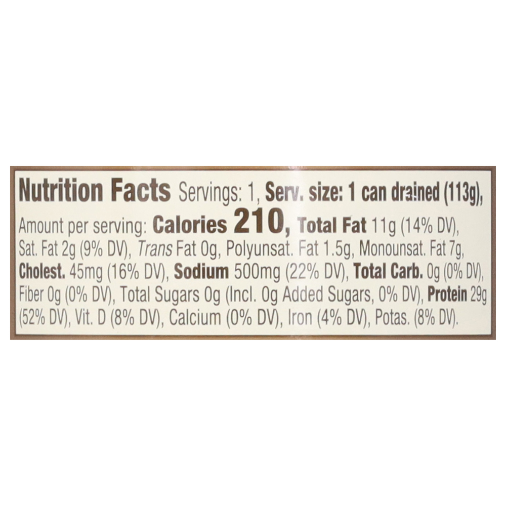 Genova Yellowfin Tuna in Olive Oil-Nutrition-Facts