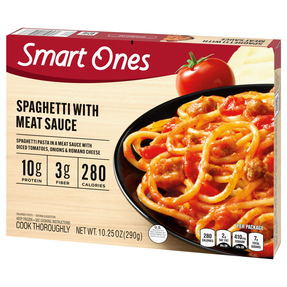 Smart One Spaghetti, With Meat Sauce-Front-Right-Elevated