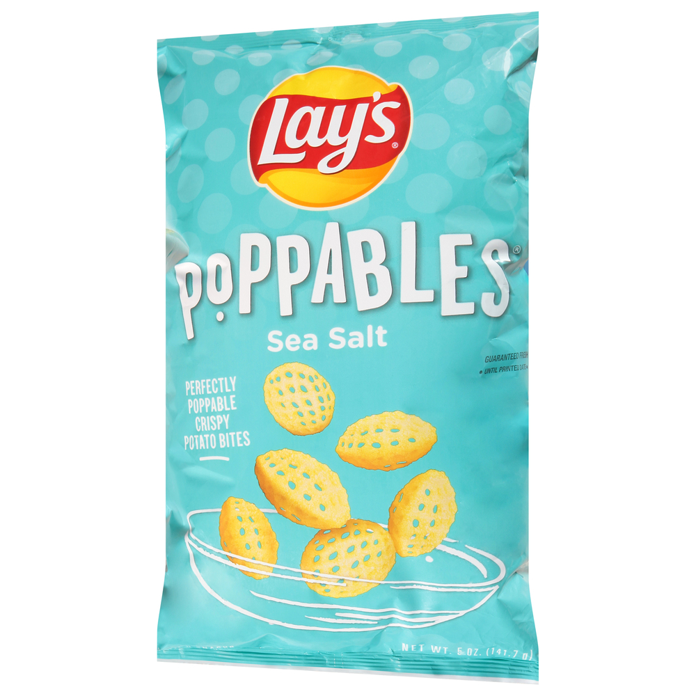 Lay's Poppables Potato Snacks, Sea Salt-Front-Right-Elevated