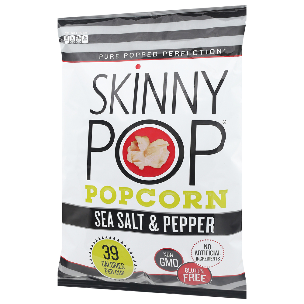 Skinny Pop Popcorn, Sea Salt & Pepper-Front-Right-Elevated