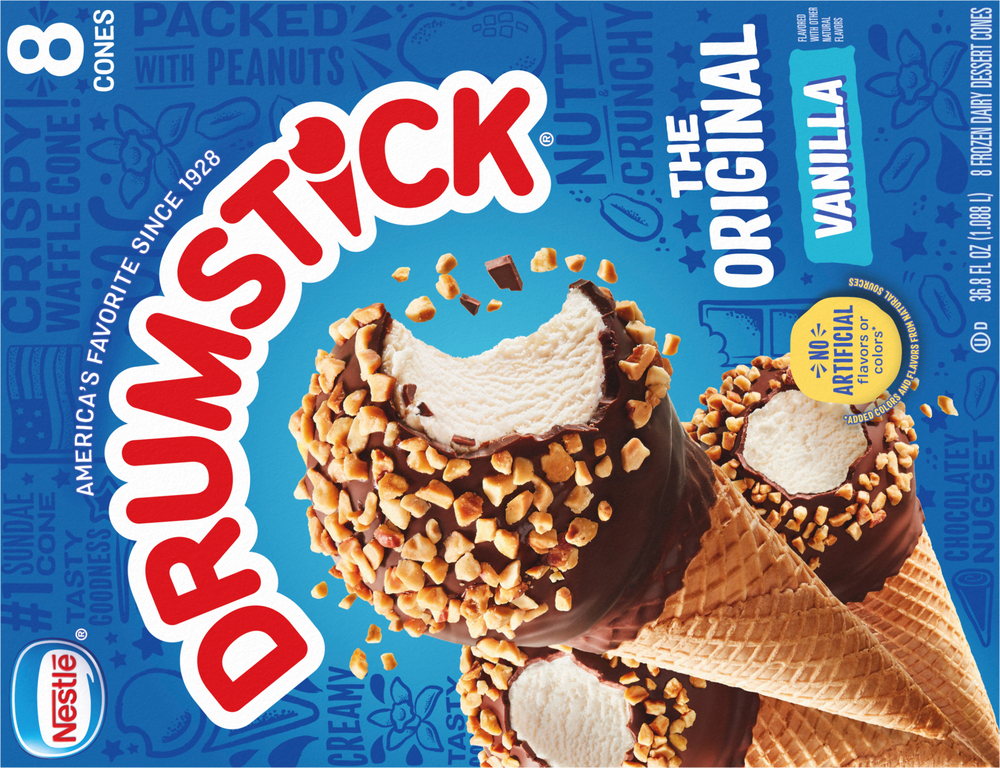 Nestle Drumstick Dessert Cones, Frozen Dairy, Vanilla-Planogram-Back