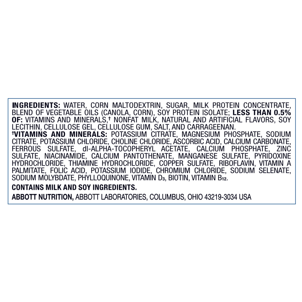 Ensure Plus Plus Nutrition Shake Vanilla Ready-to-Drink Bottles-Ingredients