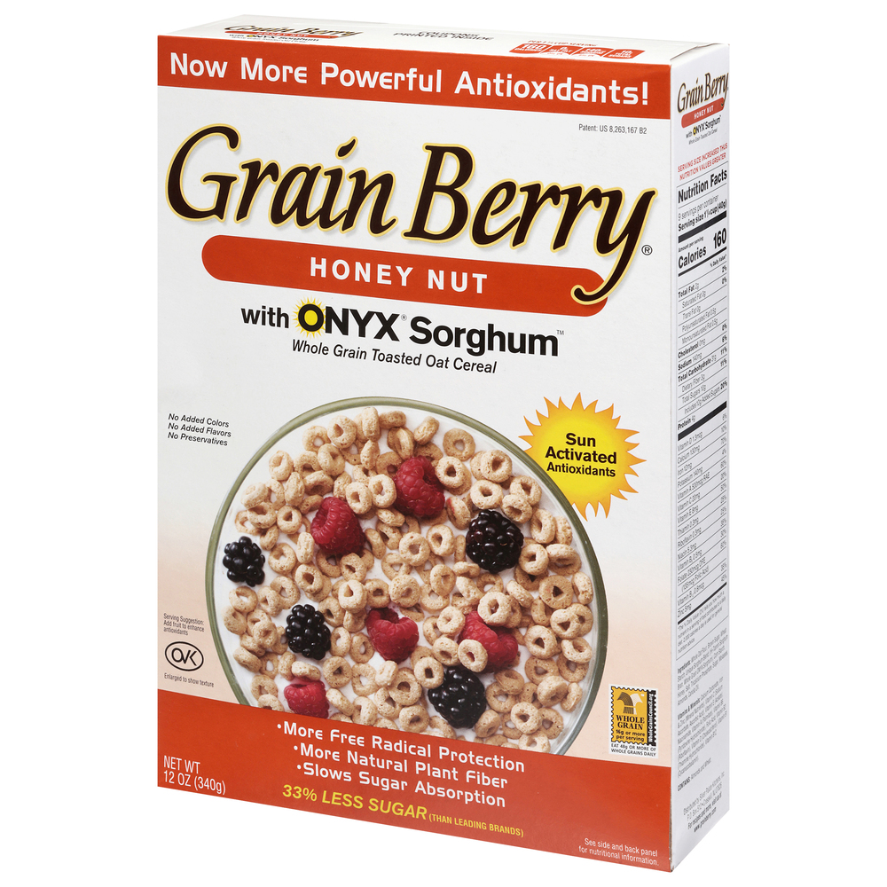Grain Berry Cereal, Honey Nut with Onyx Sorghum-Front-Right-Elevated