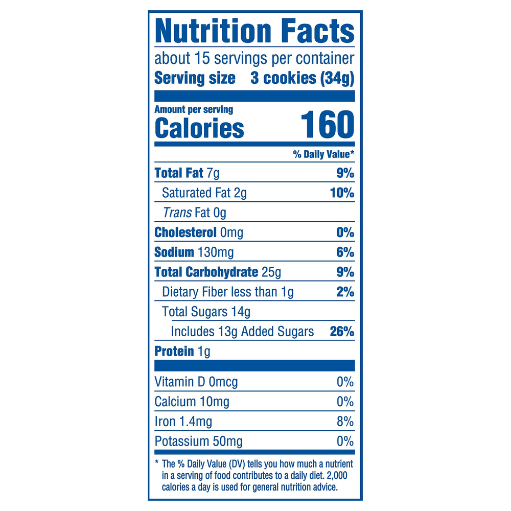 Oreo Sandwich Cookies, Chocolate, Family Size-Nutrition-Facts