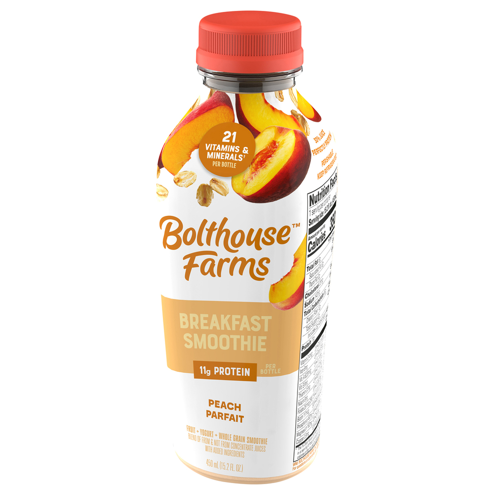 Bolthouse Farms Breakfast Smoothie, Peach Parfait-Front-Right-Elevated