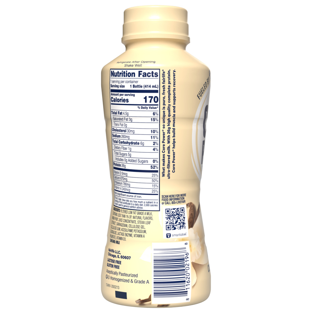 Core Power Milk Shake, High Protein, Vanilla Flavored-Planogram-Left