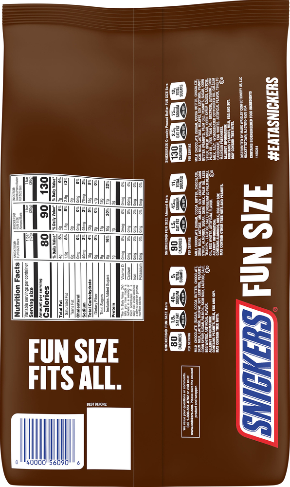 mini snickers bar kcal