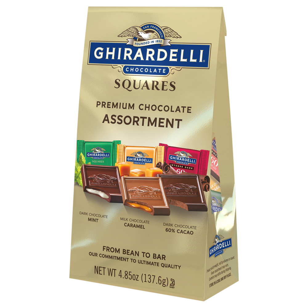 Ghirardelli Premium Chocolate, Assortment, Squares-Front-Right-Elevated