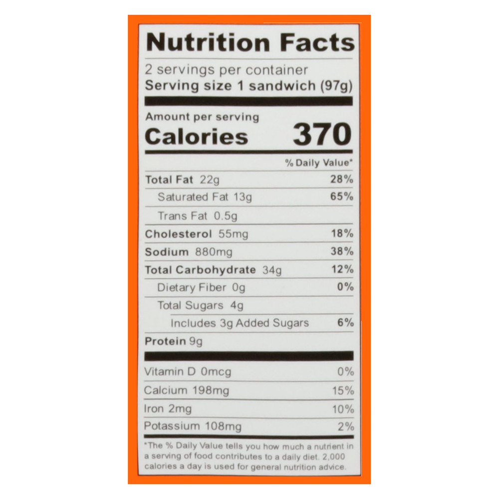 Lily's Toaster Grills Sandwich, American Grilled Cheese-Nutrition-Facts