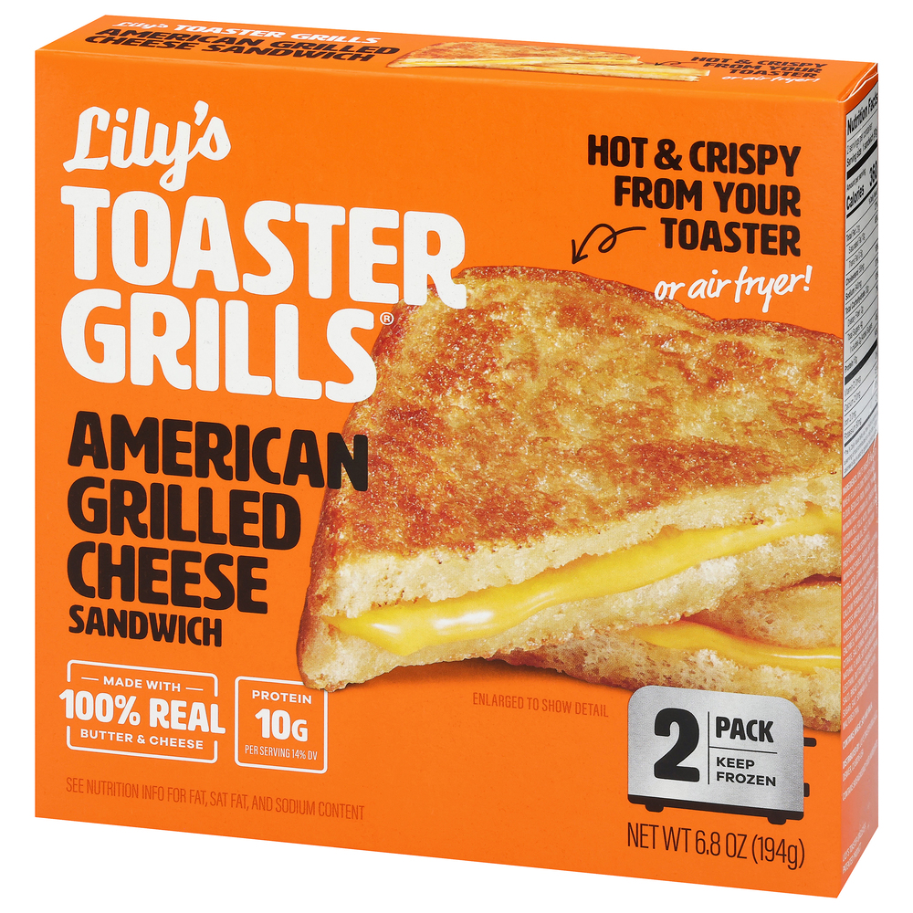 Lily's Toaster Grills American Grilled Cheese Sandwich-Front-Right-Elevated