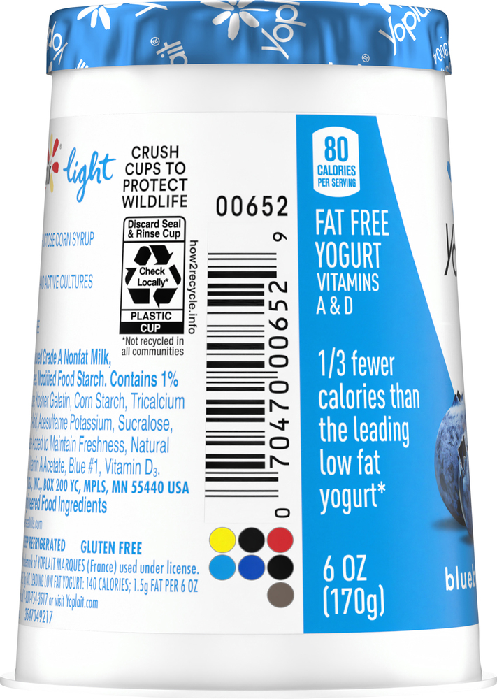 Yoplait Light Yogurt, Fat Free, Blueberry Patch-Planogram-Left