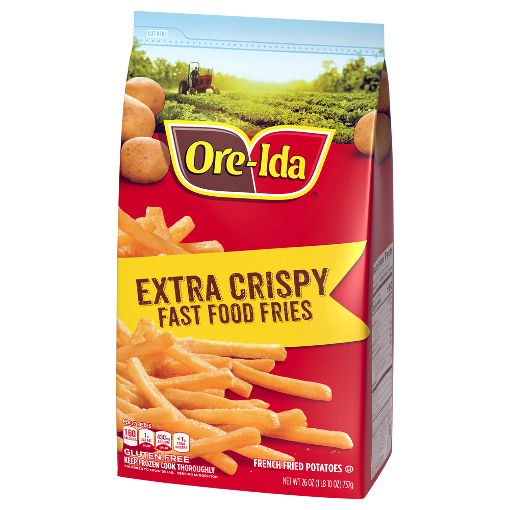 Ore Ida Extra Crispy Fast Food Fries French Fried Potatoes-Front-Right ...