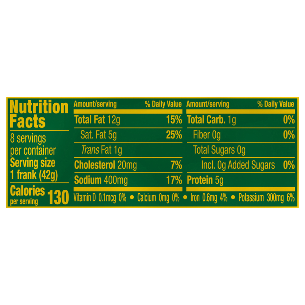 Nathan's Famous Beef Franks, Skinless-Nutrition-Facts