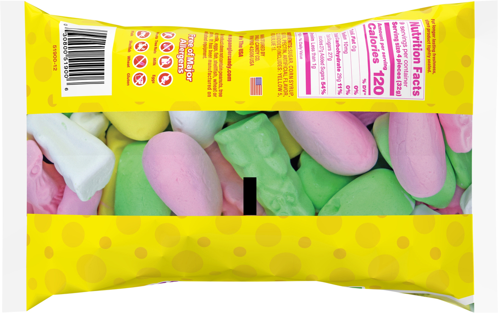 Spangler Marshmallow Candy, Bunnies Chicks & Eggs-Planogram-Back