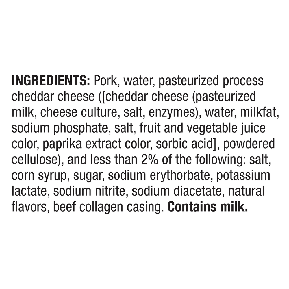 Johnsonville Smoked Sausage, Beddar with Cheddar, Party Pack-Ingredients