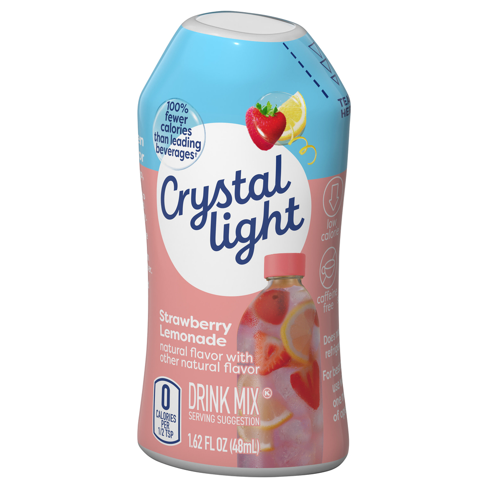 Crystal Light Sugar Free Strawberry Lemonade Liquid Drink Mix-Front-Right-Elevated