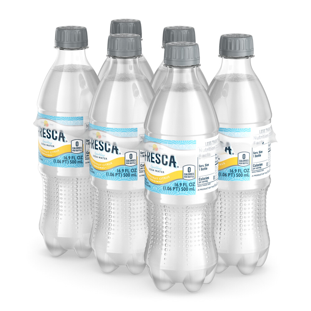 Fresca Soda Water, Grapefruit Citrus, Sparkling, Original-Front-Right-Elevated