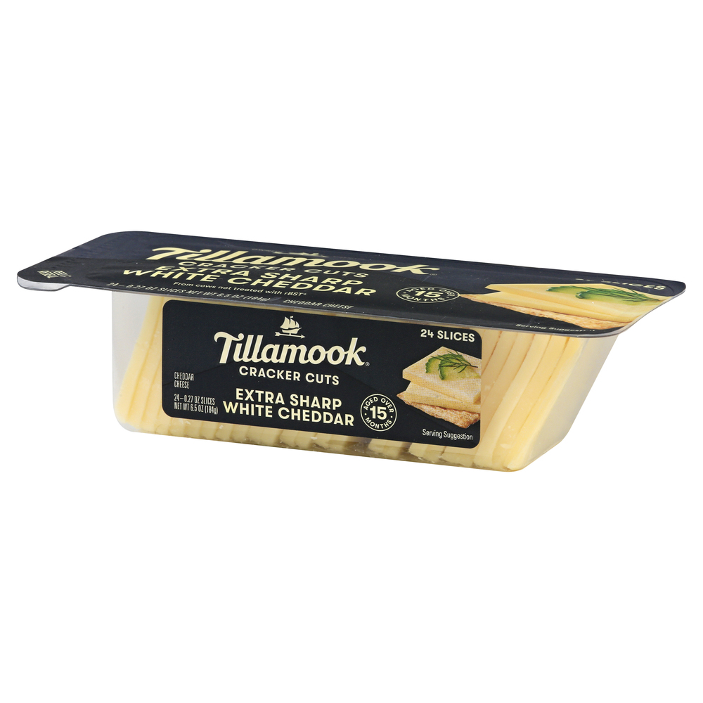 Tillamook Cheese, Extra Sharp White Cheddar, Cracker Cuts-Front-Right ...