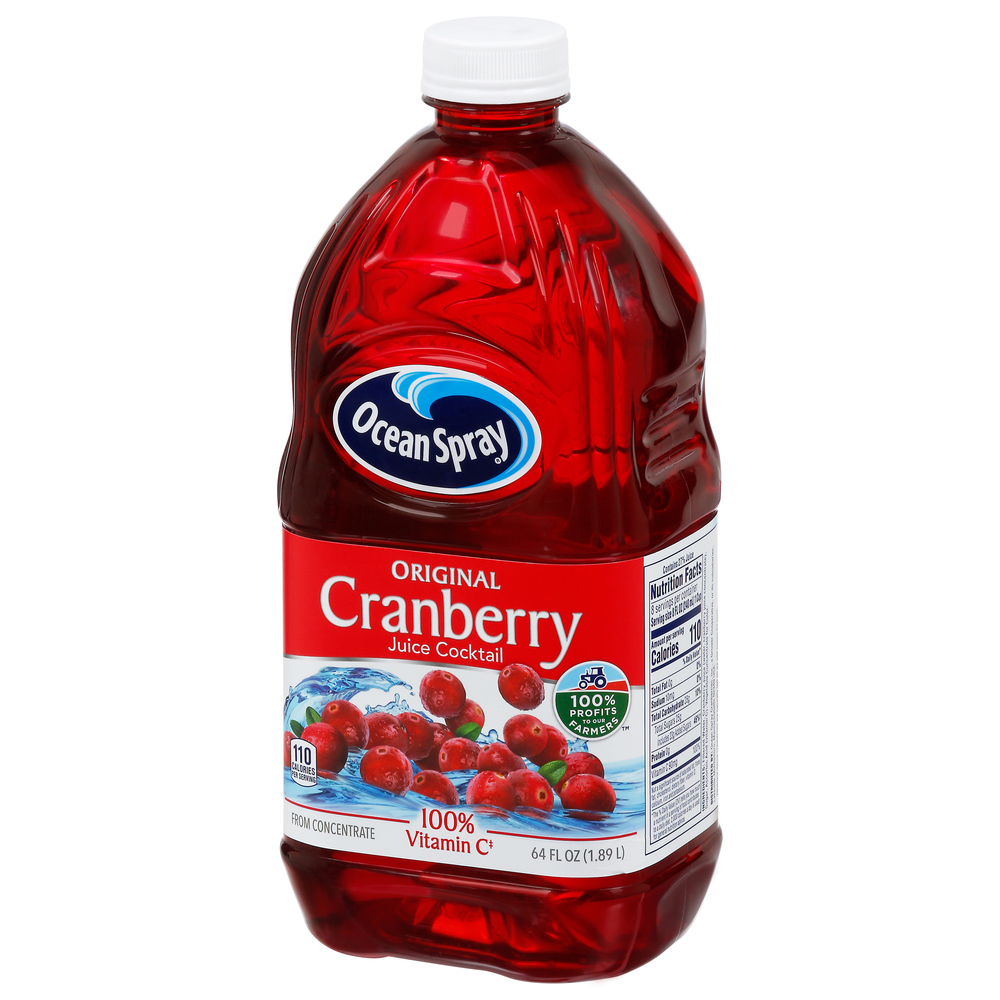 Ocean Spray Juice Cocktail, Cranberry-Front-Right-Elevated