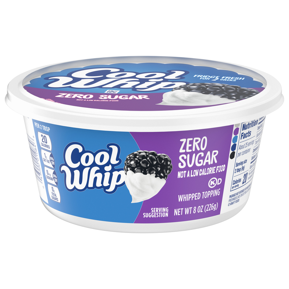 Cool Whip Whipped Topping, Zero Sugar-Front-Right-Elevated