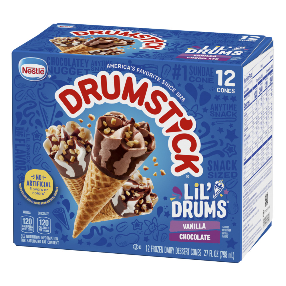 Nestle Drumstick Lil' Drums Sundae Cones, Snack Size-Front-Right-Elevated
