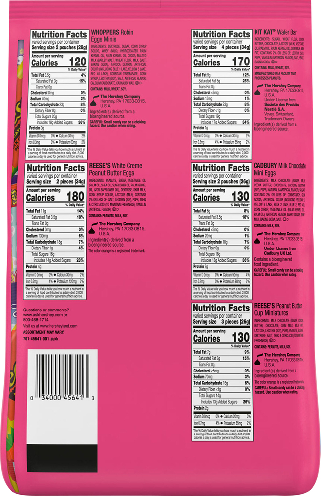 Hershey Candy, Assortment, Egg Hunt-Planogram-Back