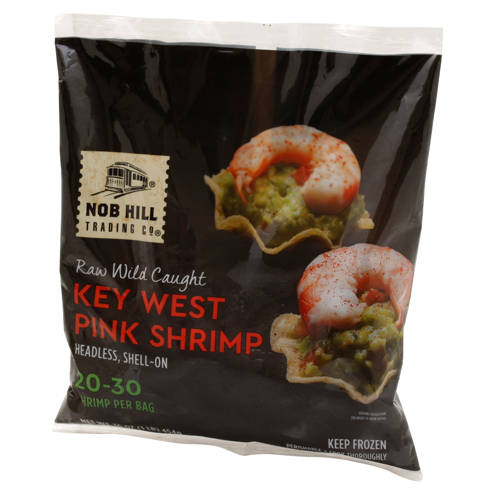 Nob Hill Trading Co. Key West Pink Shrimp, Raw, Wild Caught-Front-Right ...