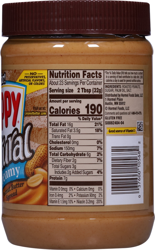 Skippy Peanut Butter Spread, Natural, Creamy-Planogram-Right