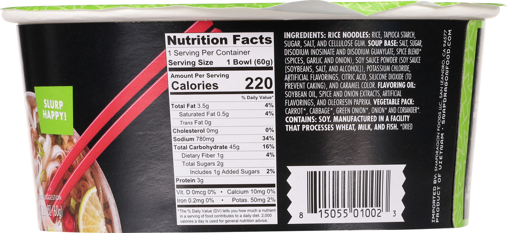 Snapdragon Vietnamese Beef Pho Instant Noodle Soup-Planogram-Right