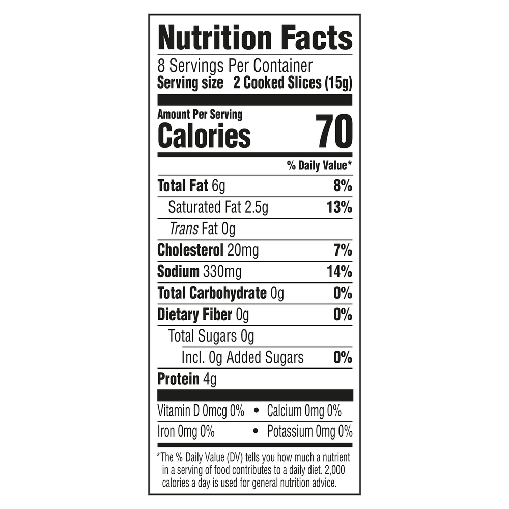 Hormel Black Label Microwave Bacon-Nutrition-Facts