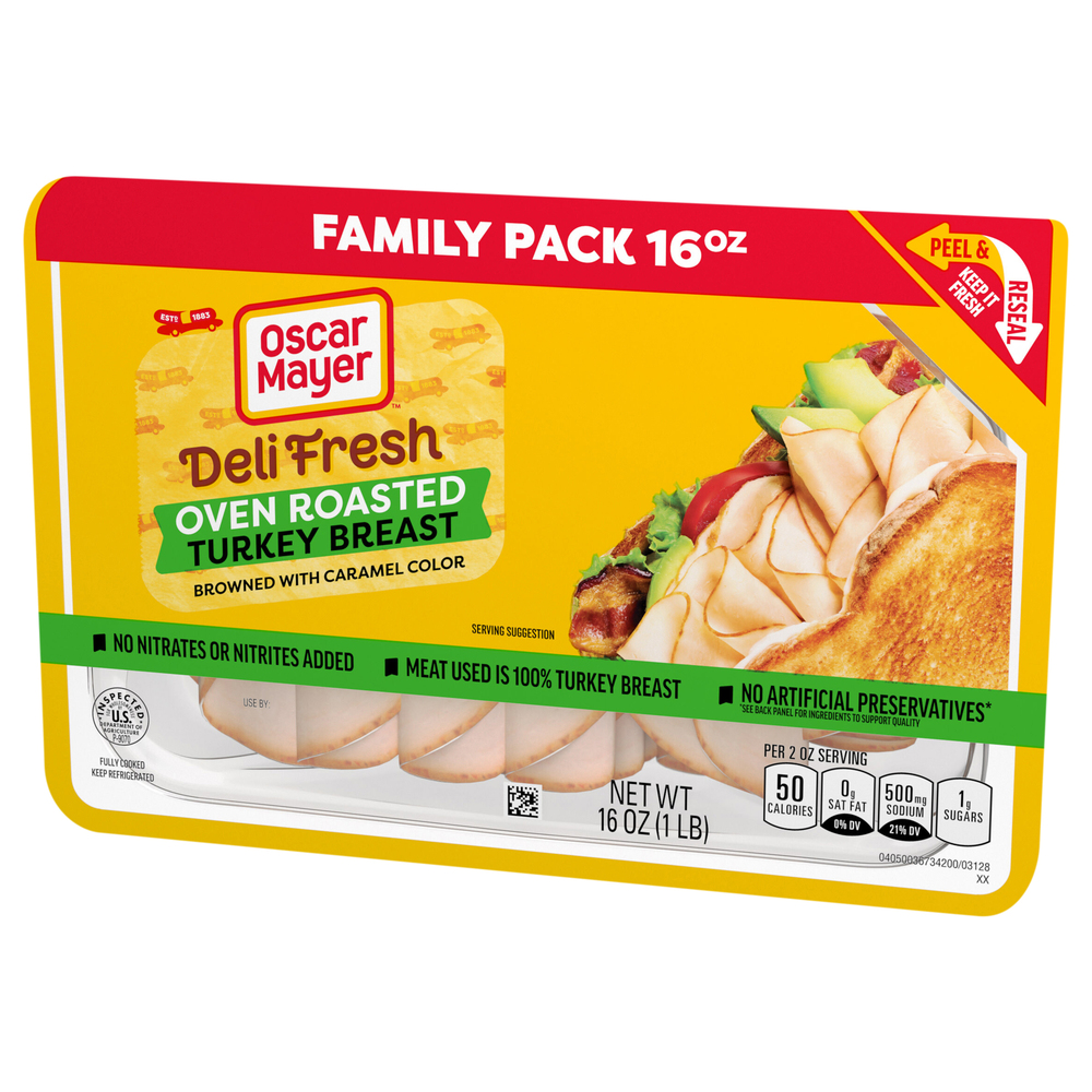 Oscar Mayer Deli Fresh Turkey Breast, Oven Roasted, Family Pack-Front ...