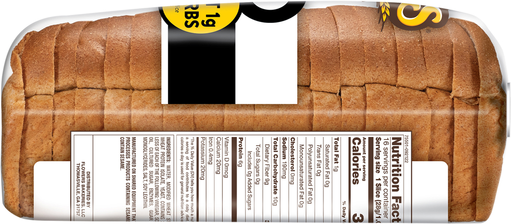 Nature's Own Life Bread, Keto, Soft White-Planogram-Right