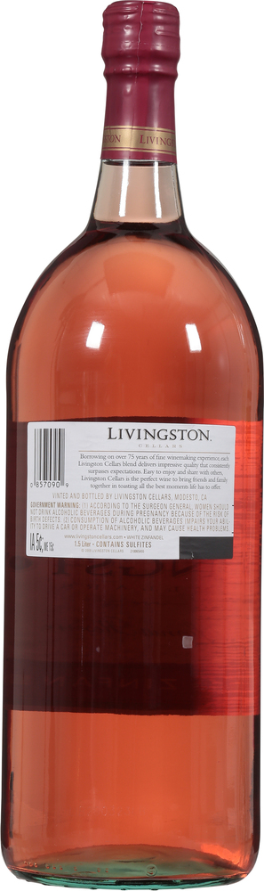 Livingston Cellars White Zinfandel Wine 1.5L-Planogram-Back