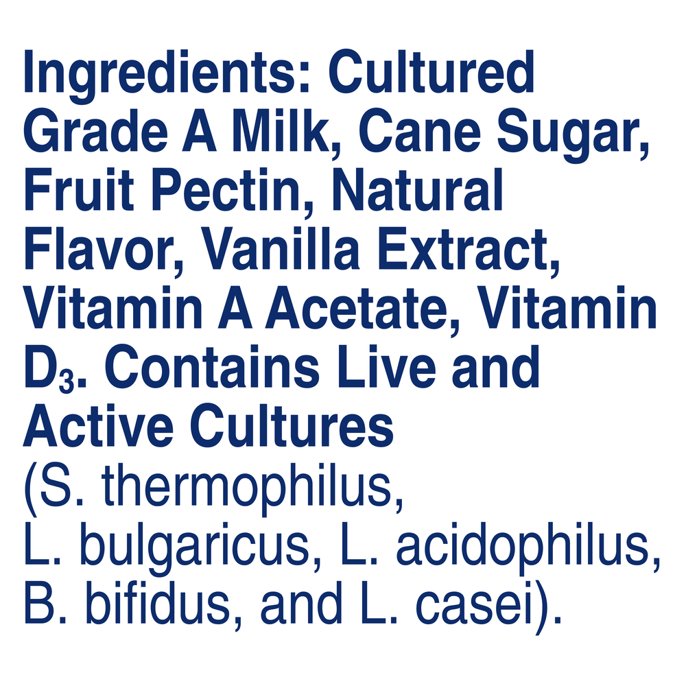 Mountain High Yoghurt, Whole Milk, Vanilla, Original-Ingredients